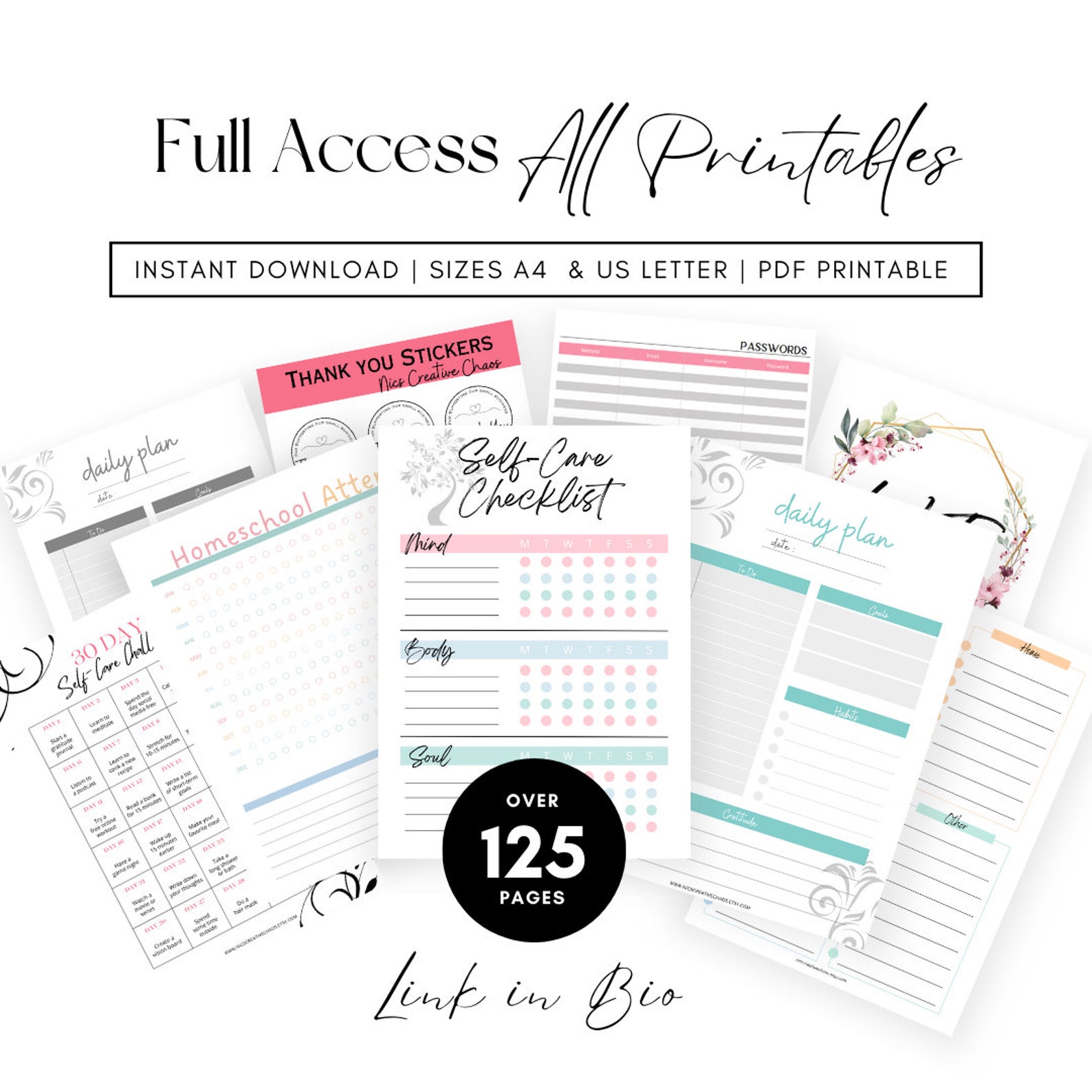 WHOLE SHOP BUNDLE, Printable and Digital Planner Templates & Inserts ...