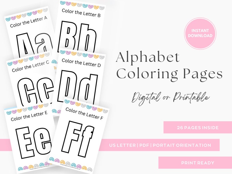 Alphabet Coloring Pages, Printable Preschool Worksheets, Kids Pre-k ...