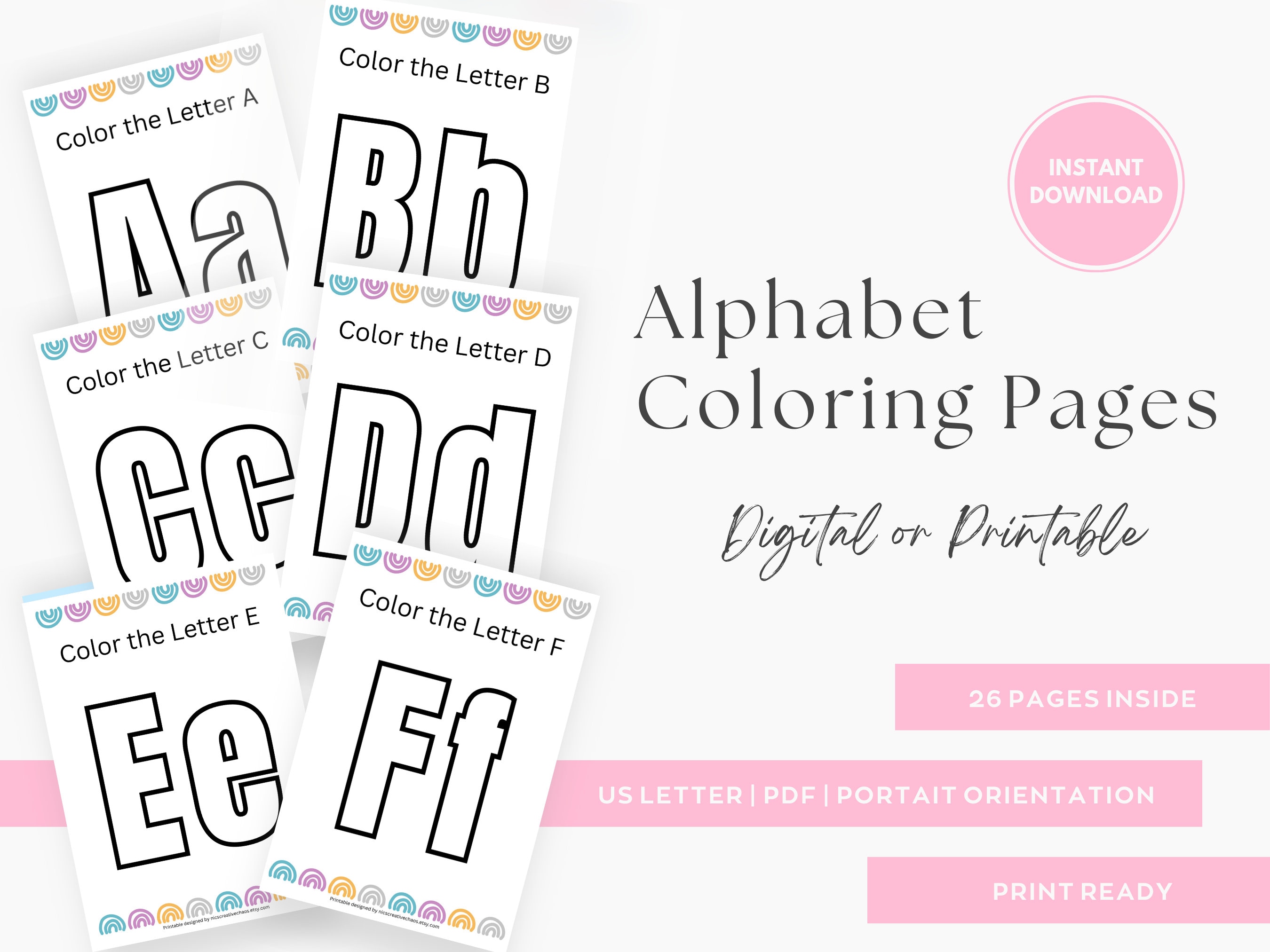 Alphabet Coloring Pages, Printable Preschool Worksheets, Kids Pre-k ...