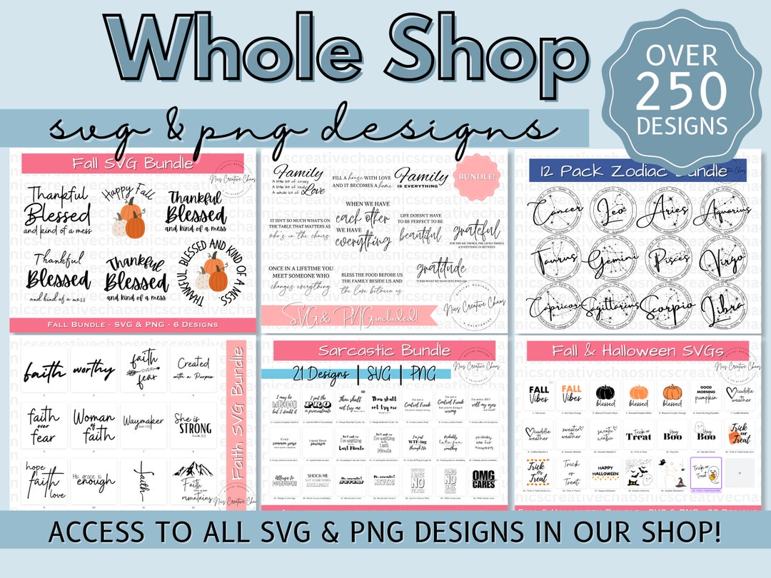 WHOLE SHOP SVG Bundle, Unlimited Access to All Svgs in Our Shop, Cut ...