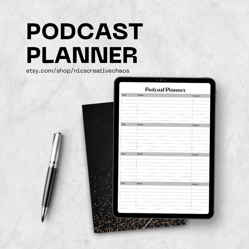 Printable Podcast Planner Template, Podcast Printable, Podcast Summary ...