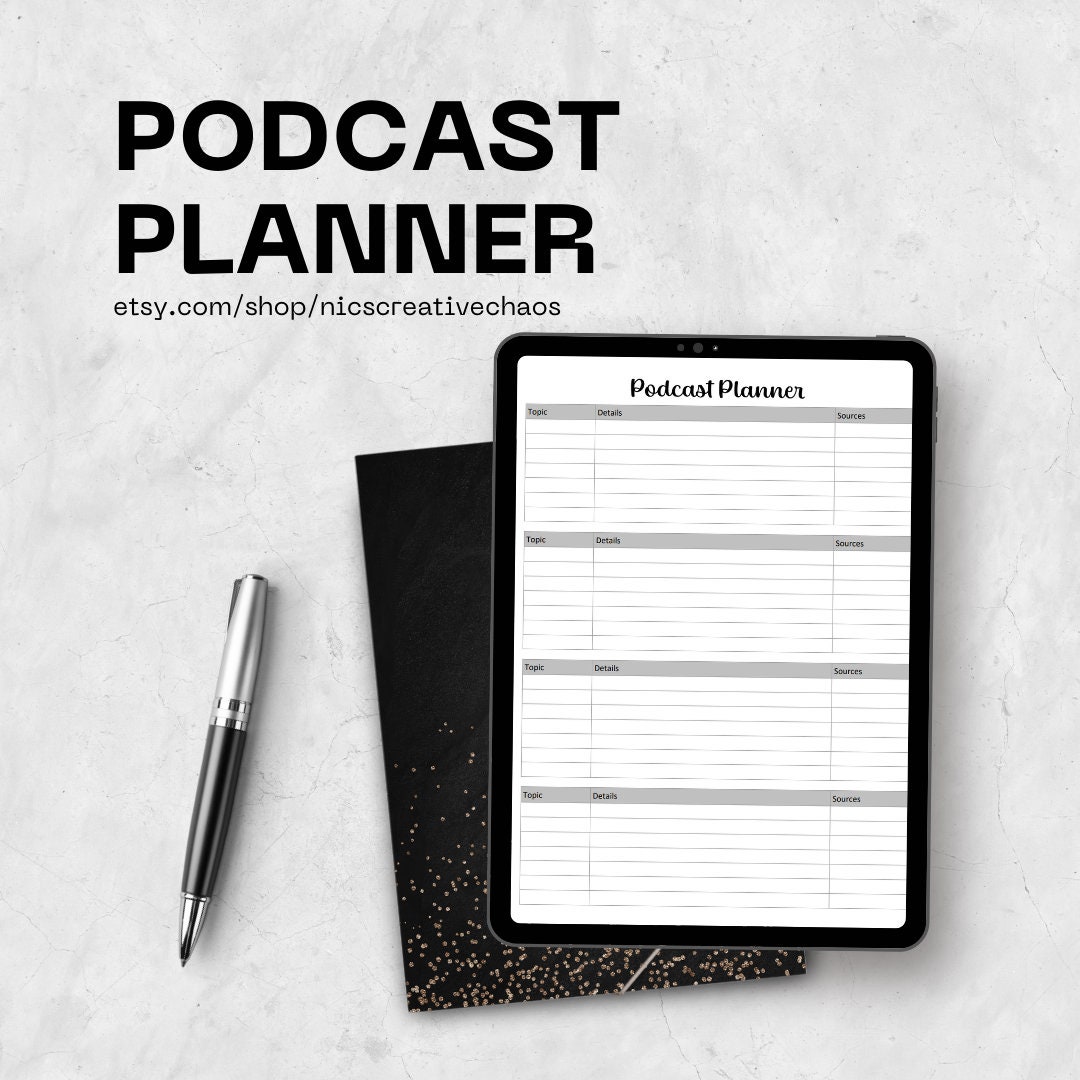 Printable Podcast Planner Template, Podcast Printable, Podcast Summary ...
