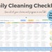 Daily Cleaning Checklist Spreadsheet Google Sheets Cleaning - Etsy