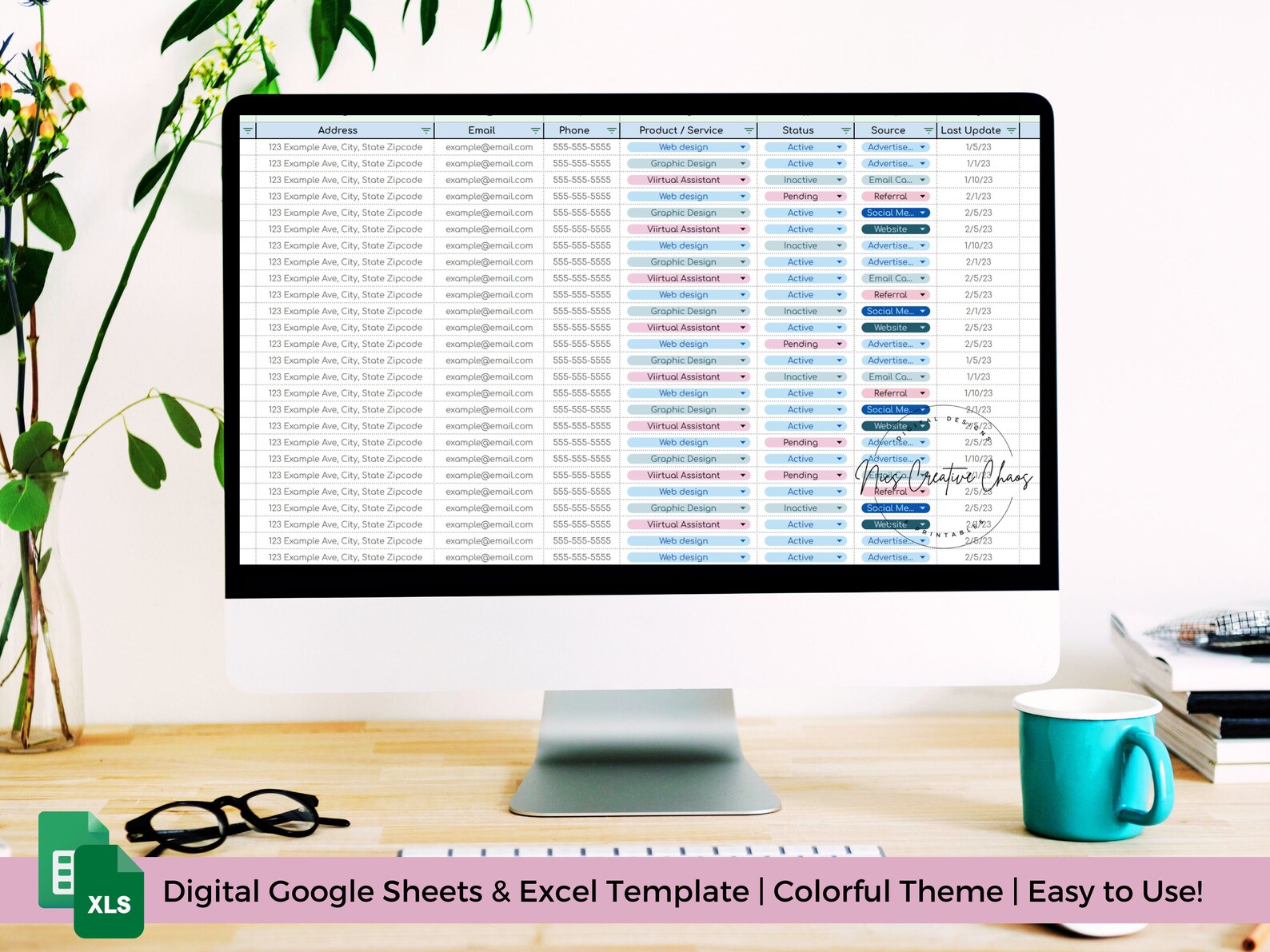 Client Tracker Spreadsheet, Google Sheets & Excel Client Tracker ...
