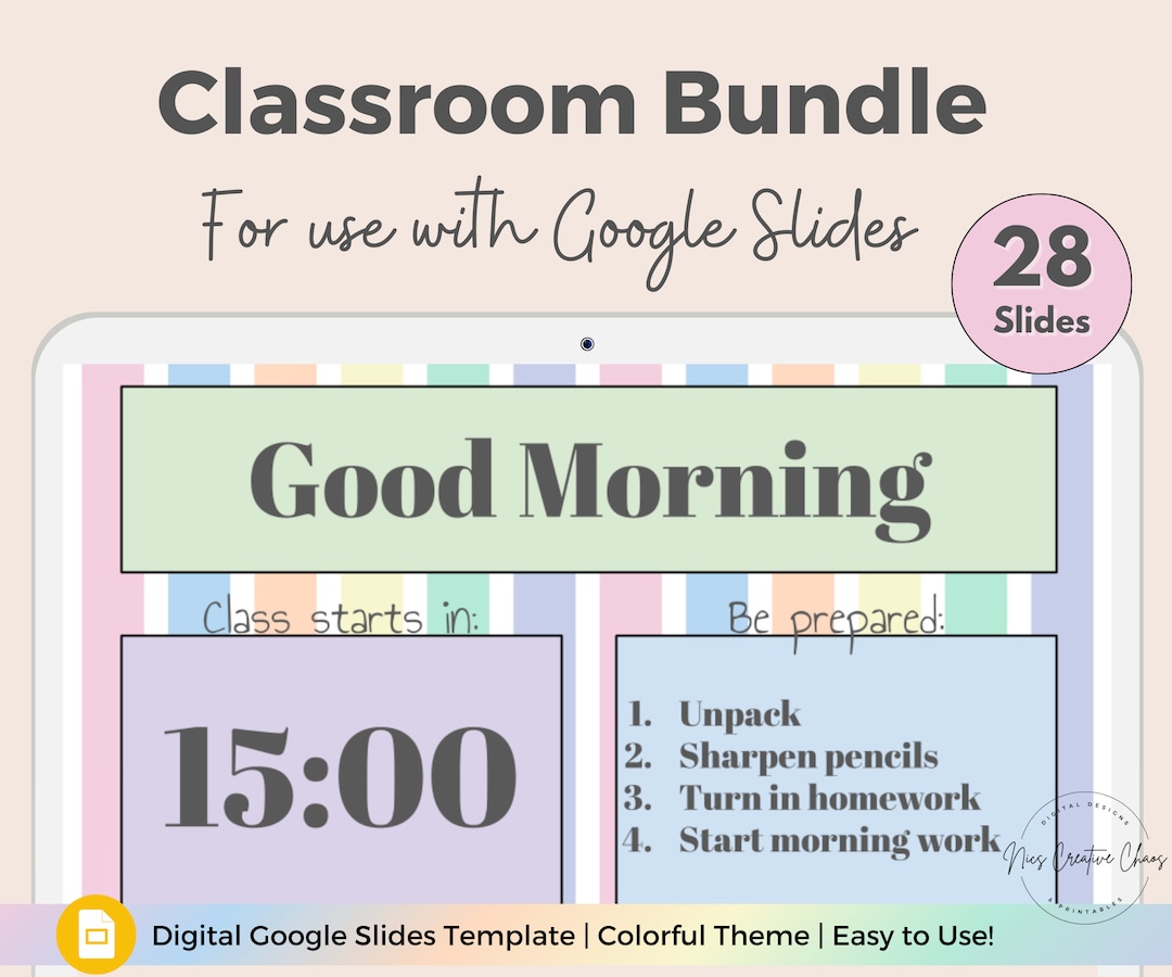 Google Slides Teacher Slideshow Templates, 28 Slide Classroom Bundle ...