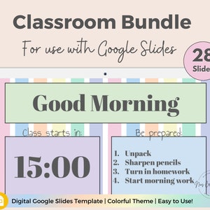 Google Slides Teacher Slideshow Templates, 28 Slide Classroom Bundle ...