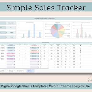 Sales Tracker Spreadsheet, Google Sheets & Excel Templates, Small ...