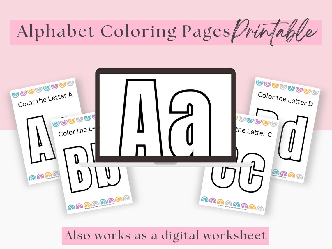 Alphabet Coloring Pages Printable Preschool Summer - Etsy