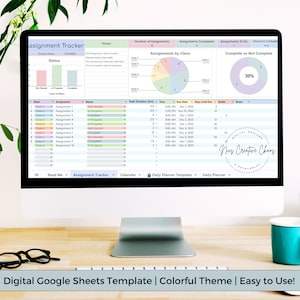 Google Sheets Assignment Tracker Spreadsheet Template, College ...