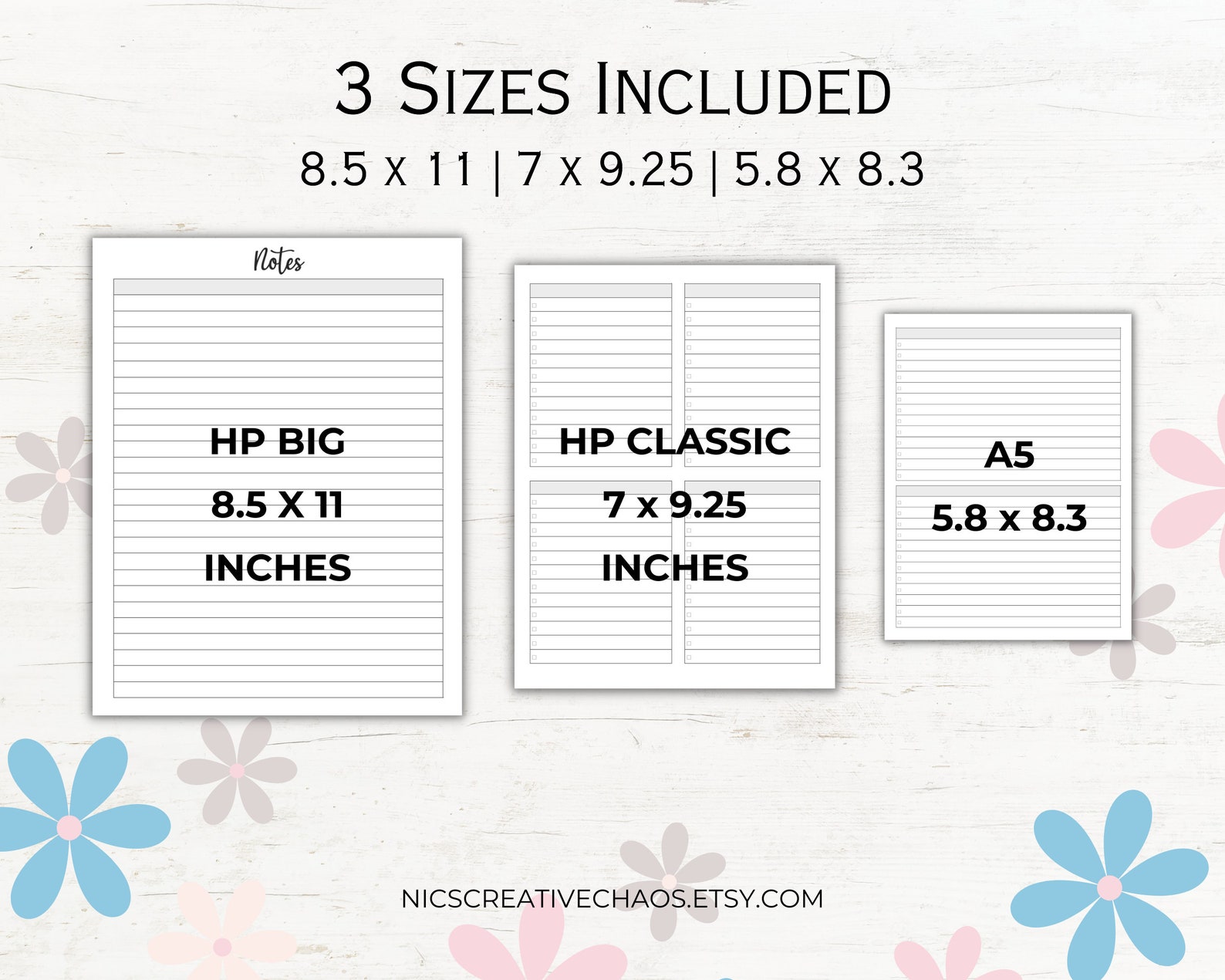 Notes & Checklists Planner Printable Bundle, to Do Lists Printable ...