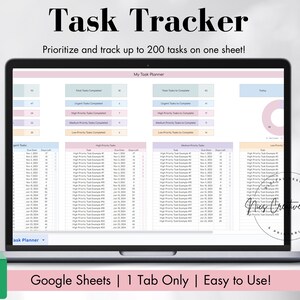 Task Tracker Spreadsheet Google Sheets, Digital Task Planner, to Do ...