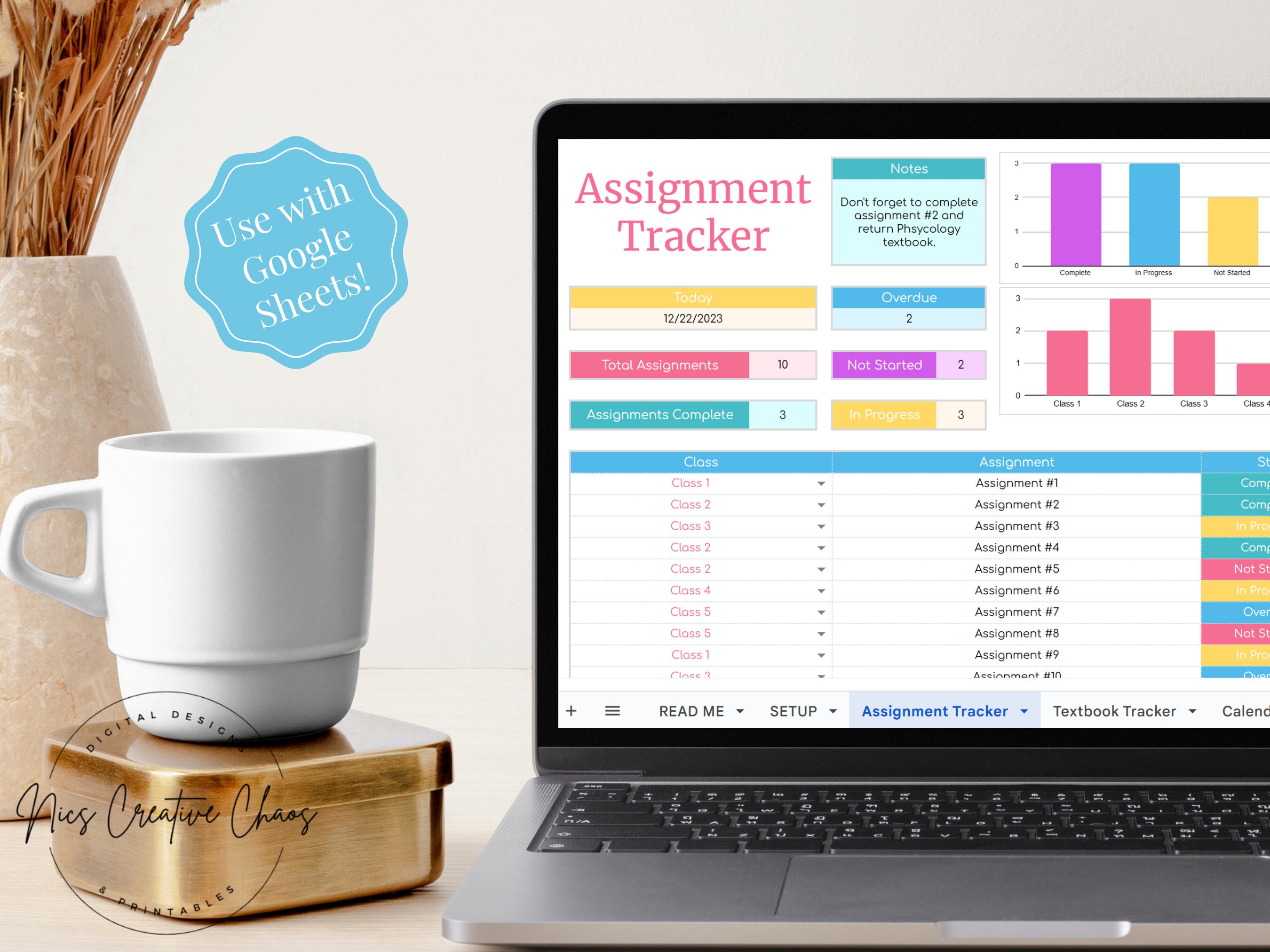 Assignment Tracker Spreadsheet Google Sheets, College Assignment ...