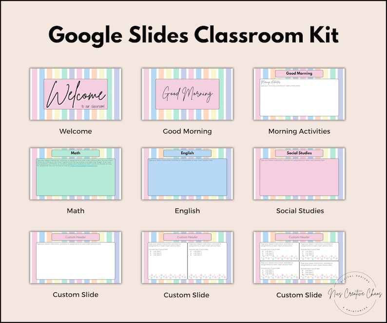 Google Slides Editable Classroom Templates, Google Slides Classroom Kit ...