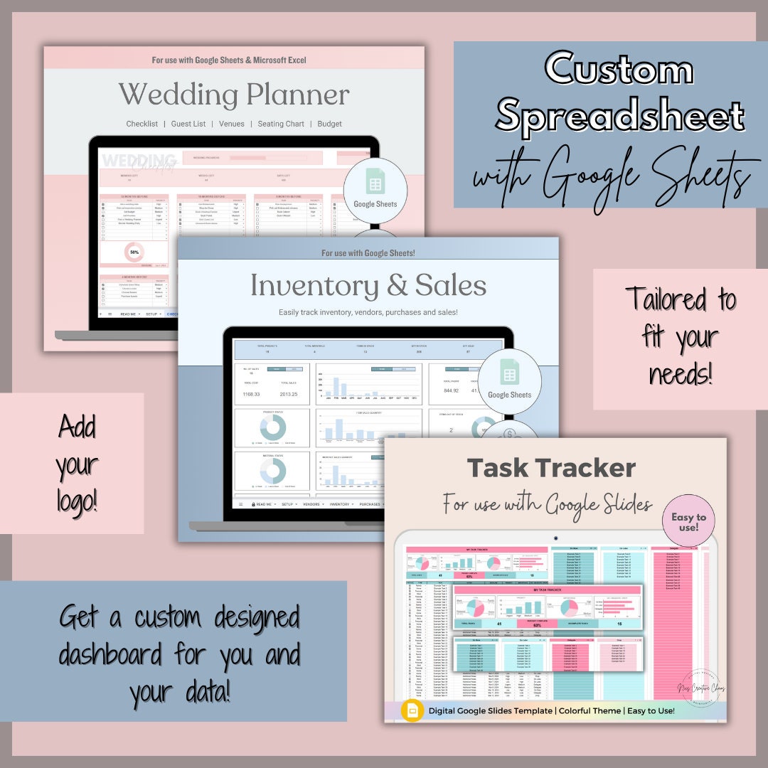 Custom Spreadsheet Google Sheets, Premium Customized Spreadsheet ...