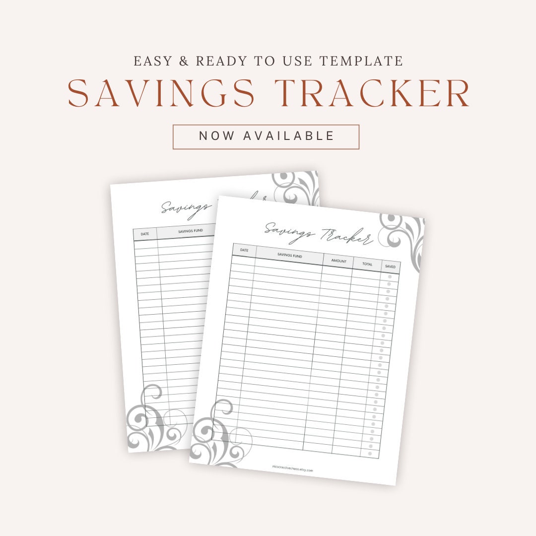 Savings Tracker Printable Template, Printable Budget Sheet, Savings ...