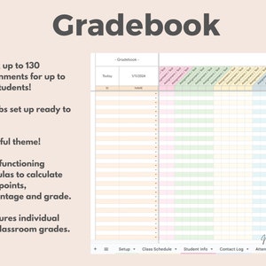 Teacher Planner Google Sheets, Attendance Checklist Spreadsheet ...