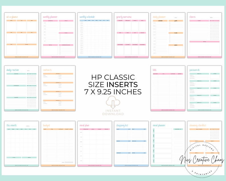 Mom Planner Printable BUNDLE, Undated Daily & Weekly Planners, Budget ...