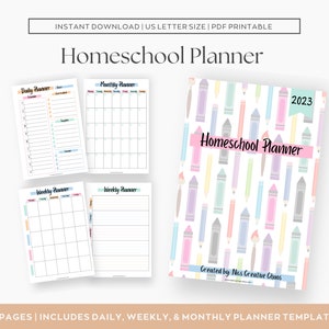 Printable Homeschool Planner Bundle, Teacher Planner Pages, Lesson ...