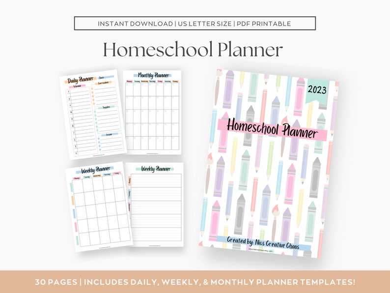 Printable Homeschool Planner Bundle Teacher Planner Lesson - Etsy