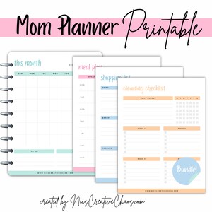 Mom Planner Printable BUNDLE, Undated Daily & Weekly Planners, Budget ...