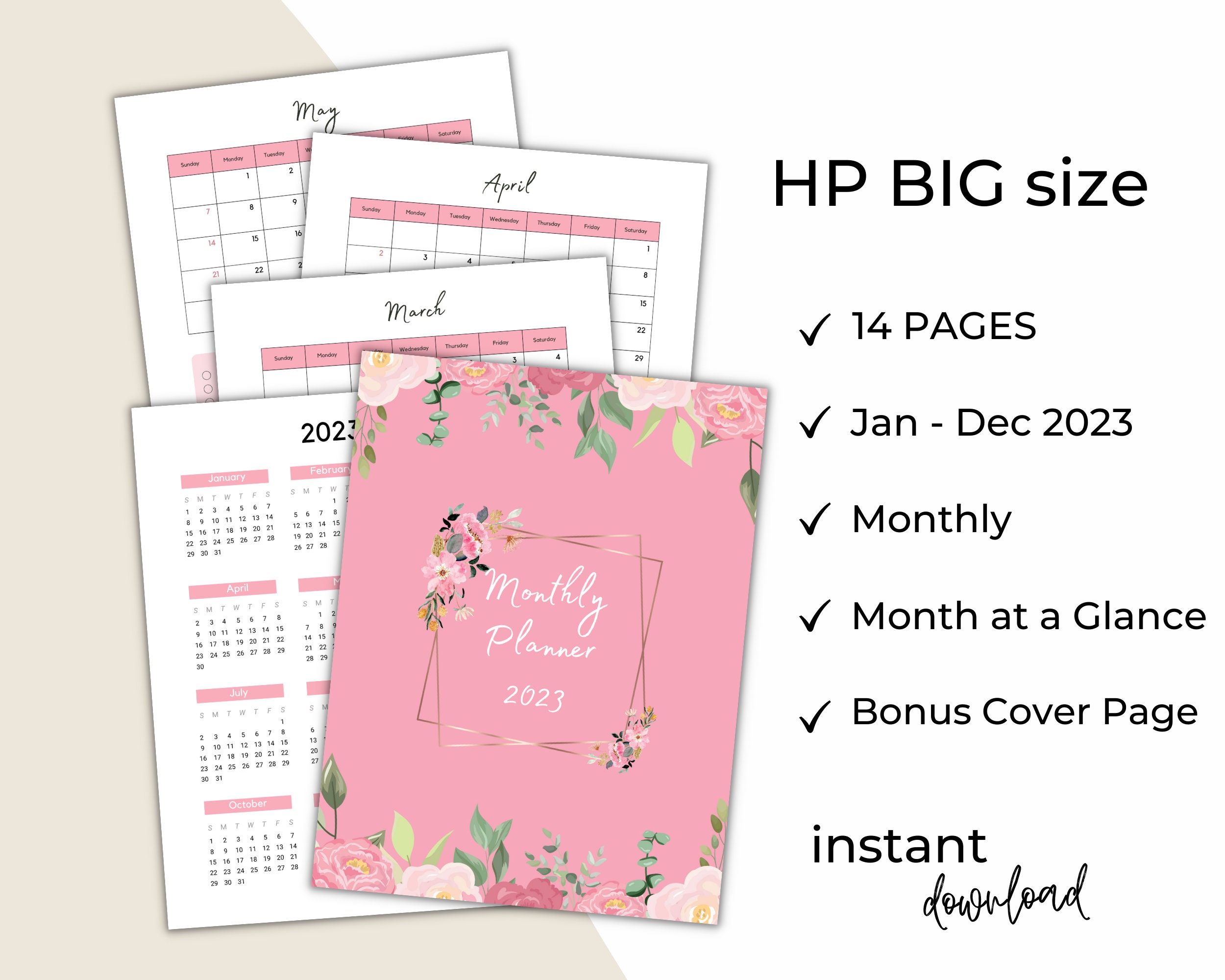 12 Month Planner Printable Monthly Planner Digital Planner - Etsy