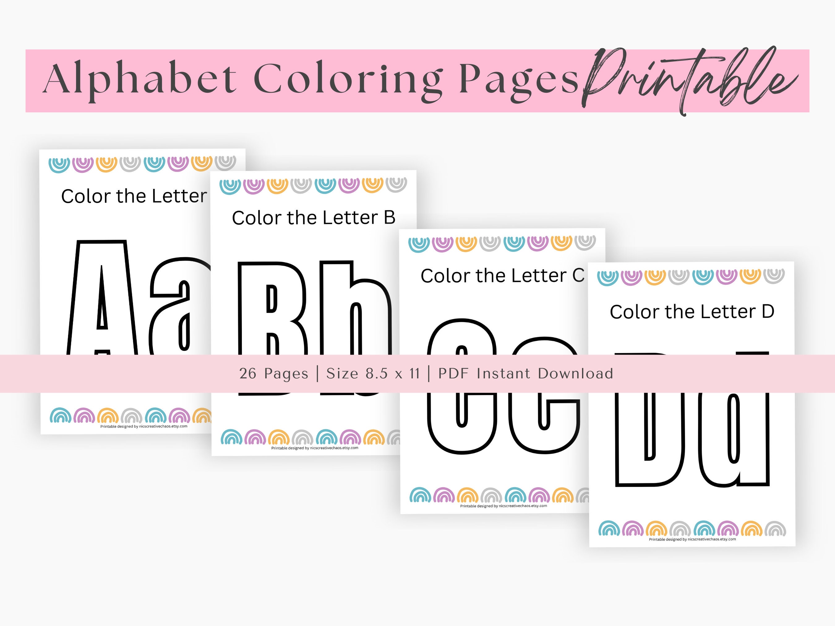 Alphabet Coloring Pages, Printable Preschool Worksheets, Kids Pre-k ...