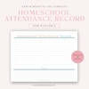 Printable Attendance Tracker, Homeschool Attendance Record, Absentee ...