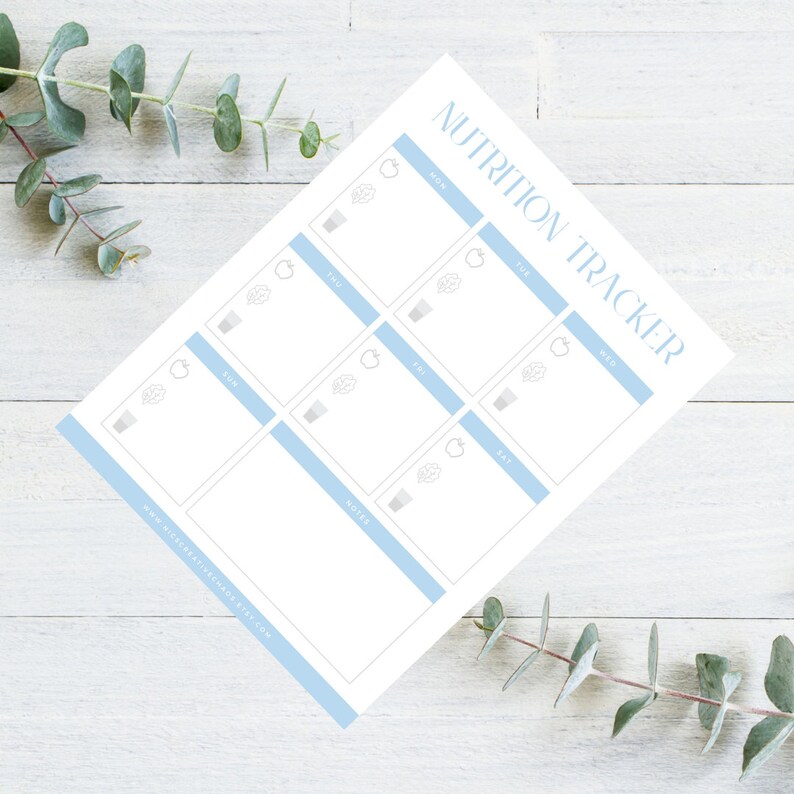 Nutrition Tracker Printable Template, Food & Water Intake Log, Health ...