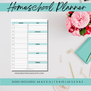 BUNDLE Daily Homeschool Teacher Planner Printable Template, Homeschool ...
