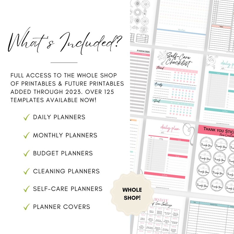 WHOLE SHOP BUNDLE, Printable and Digital Planner Templates & Inserts ...