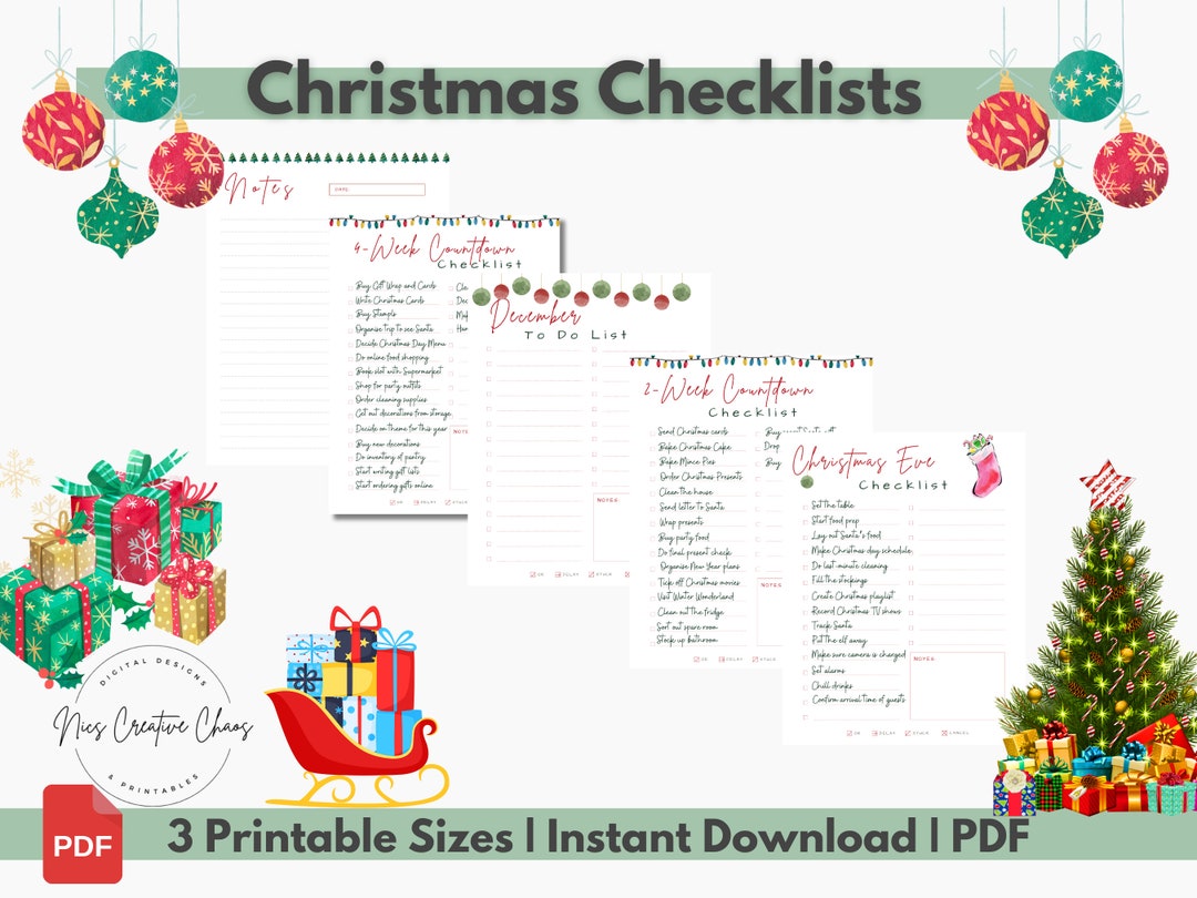 Christmas Planner Printables, Christmas Checklists Bundle, Holiday ...