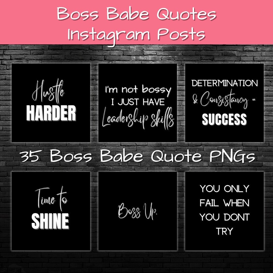 Boss Babe Quotes Instagram Posts, Bundle, Social Media Graphics, Story ...