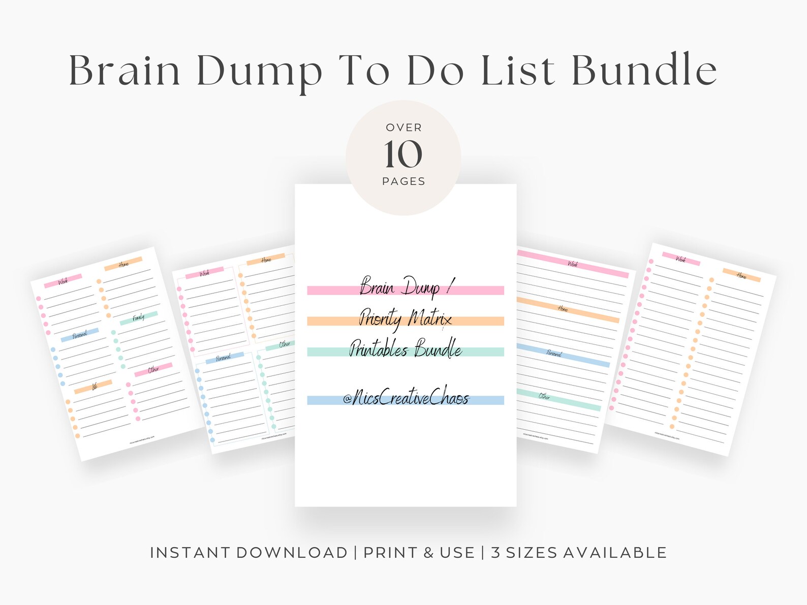 BUNDLE Checklists Printables to Do Lists Printable, Brain Dump ...