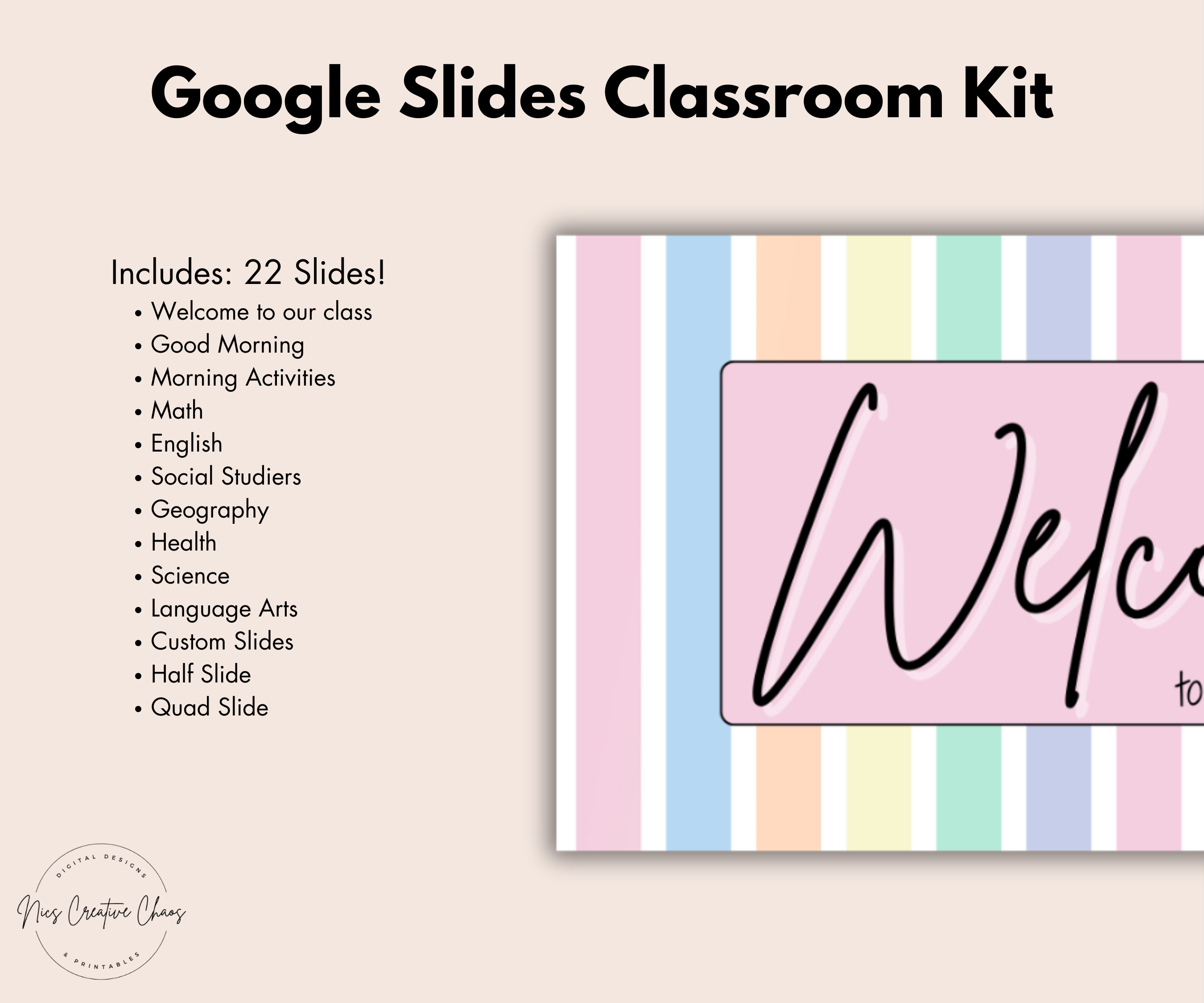 Google Slides Editable Classroom Templates, Google Slides Classroom Kit ...