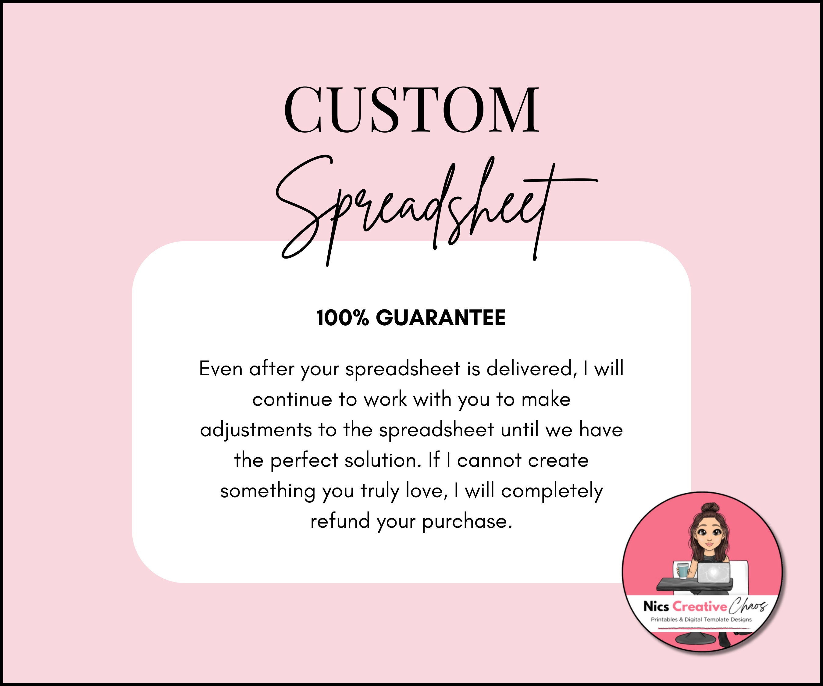 Custom Spreadsheet Google Sheets or Excel, Customized Spreadsheet ...