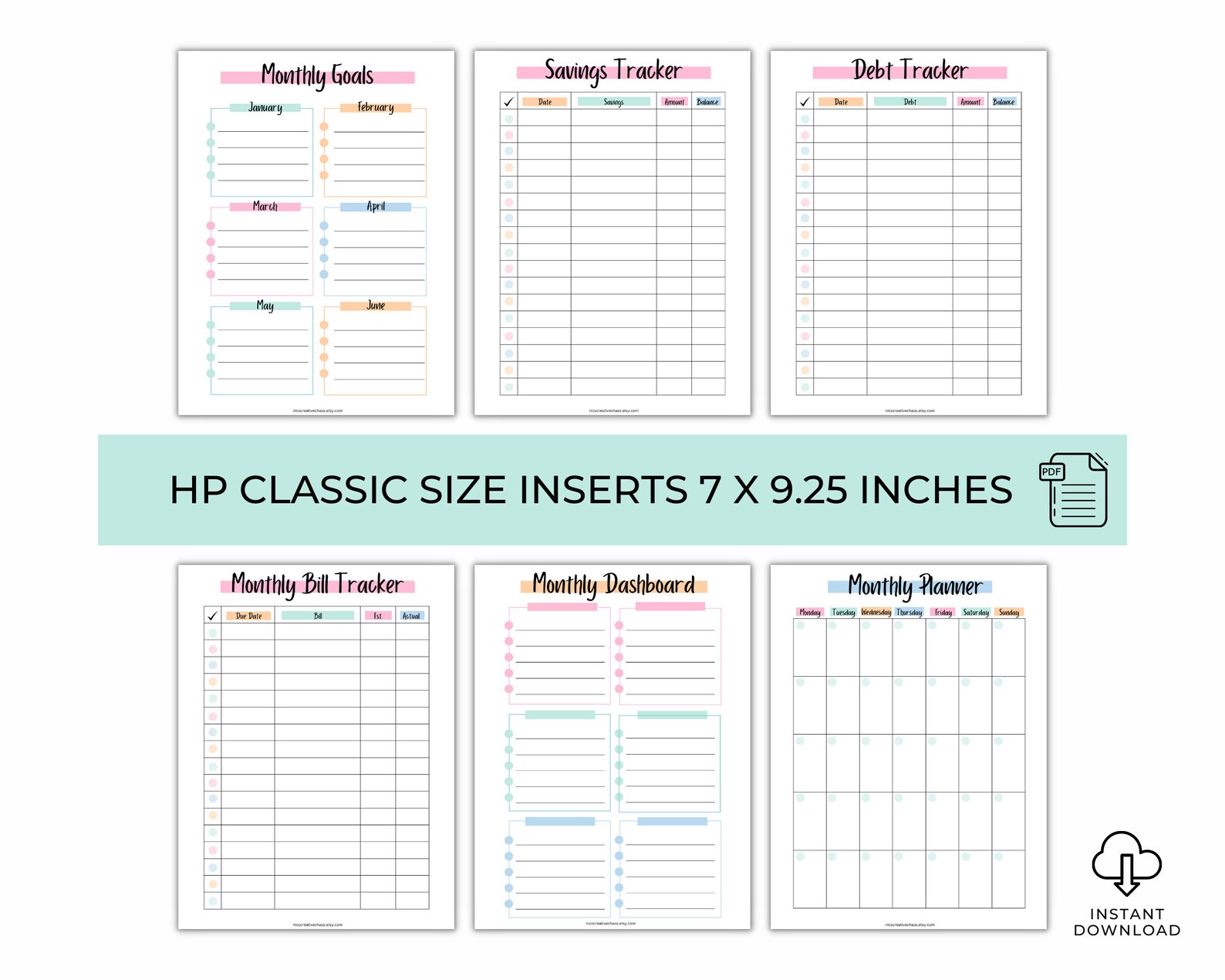 Printable Budget Planner BUNDLE Bill Tracker Printable, Savings ...