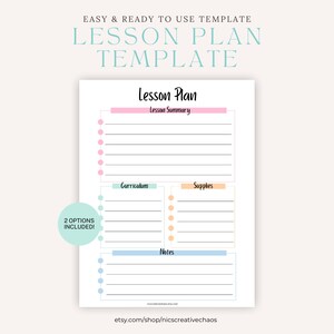 Homeschool Teacher Lesson Planner Printable, Teacher Prep List Template ...