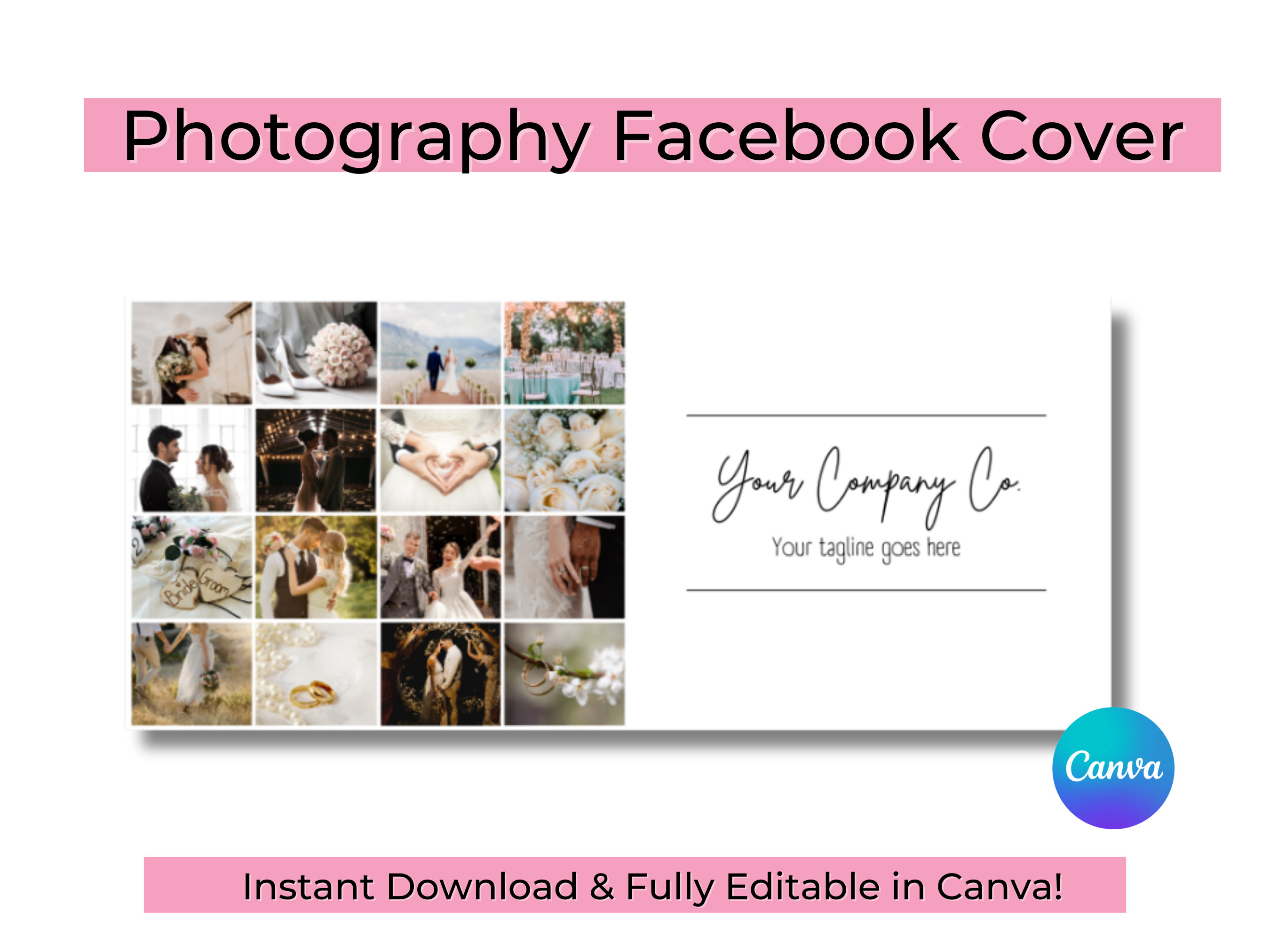 EDITABLE Photography Facebook Cover Templates, Wedding Photographer ...