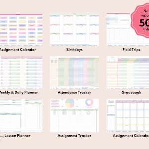 Teacher Planner Google Sheets, Attendance Checklist Spreadsheet ...