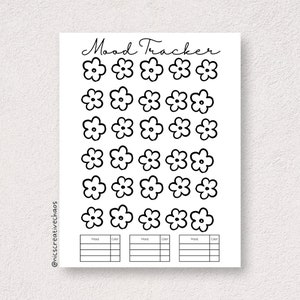 Mood Tracker Coloring Sheet, Wellness Planner Printable, Monthly Mood ...