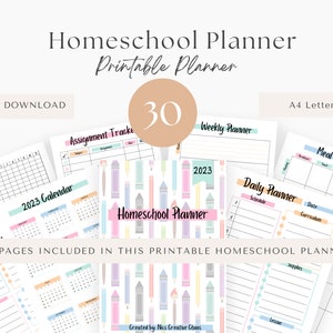 Printable Homeschool Planner Bundle, Teacher Planner Pages, Lesson ...