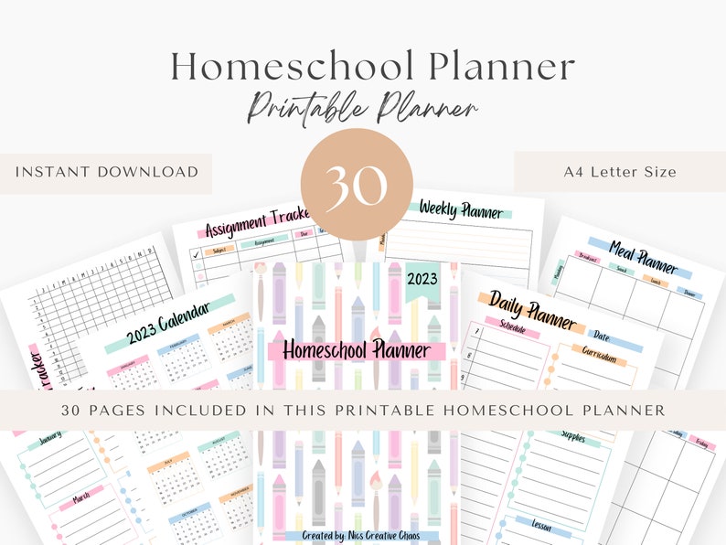 Printable Homeschool Planner Bundle Teacher Planner Lesson - Etsy