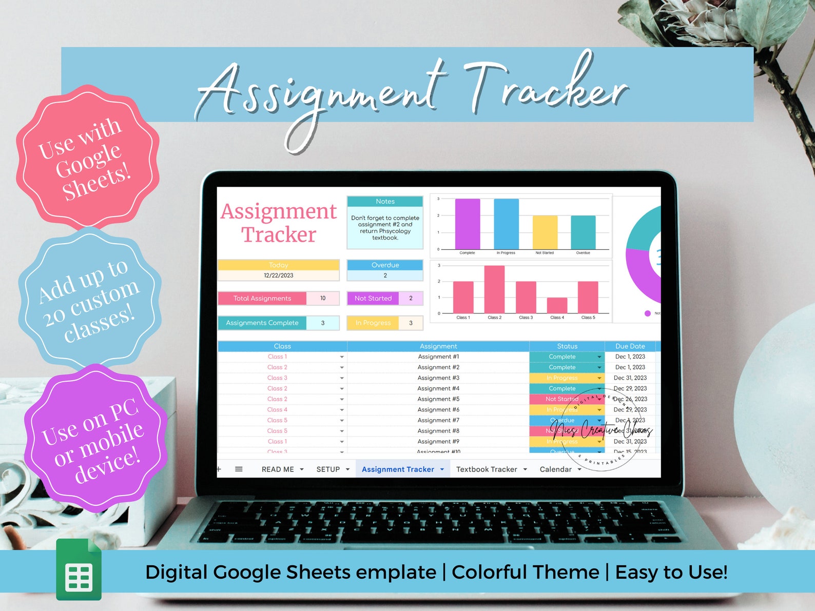 Assignment Tracker Spreadsheet Google Sheets, College Assignment ...