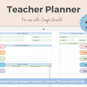 Teacher Planner Google Sheets, Attendance Checklist Spreadsheet ...