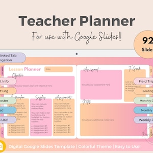 Digital Teacher Planner Google Slides, Class Roster, Lesson Plan, Field ...