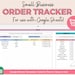 Order Tracker Spreadsheet, Google Sheets, Small Business Spreadsheet ...