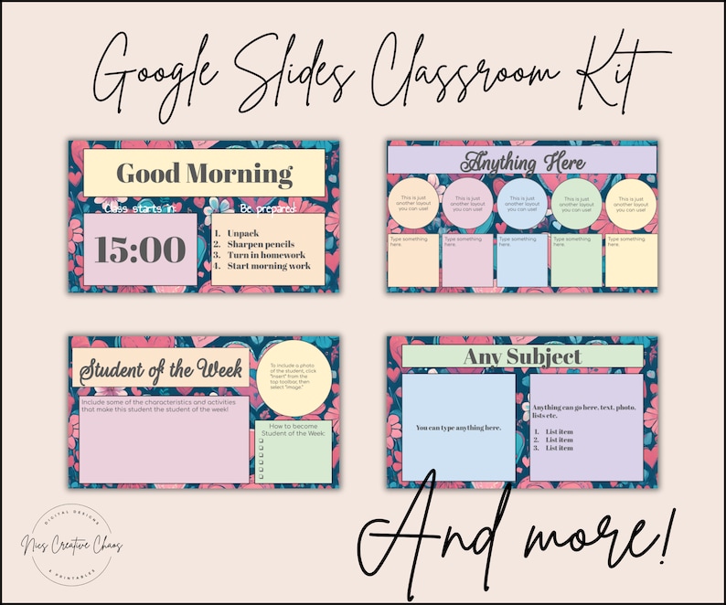 Google Slides Teacher Slideshow Templates, 28 Slide Classroom Bundle ...