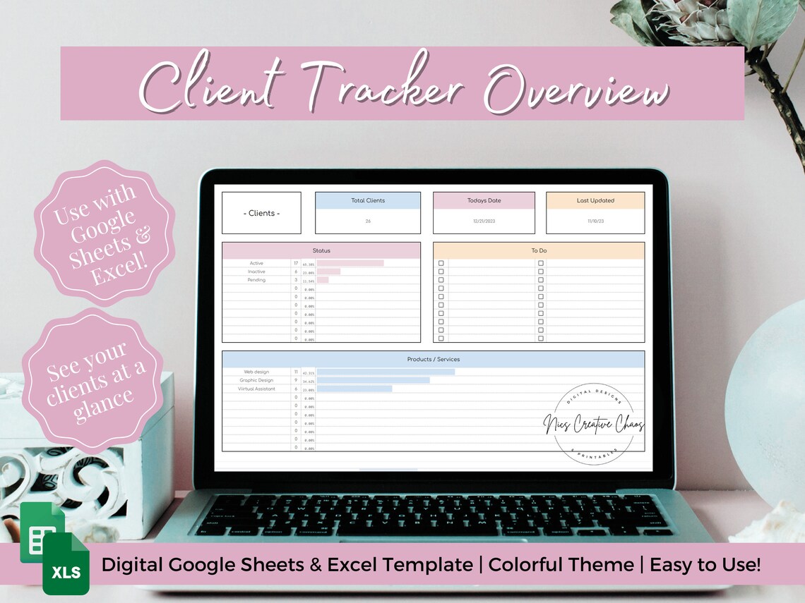 Client Tracker Spreadsheet, Google Sheets & Excel Client Tracker ...