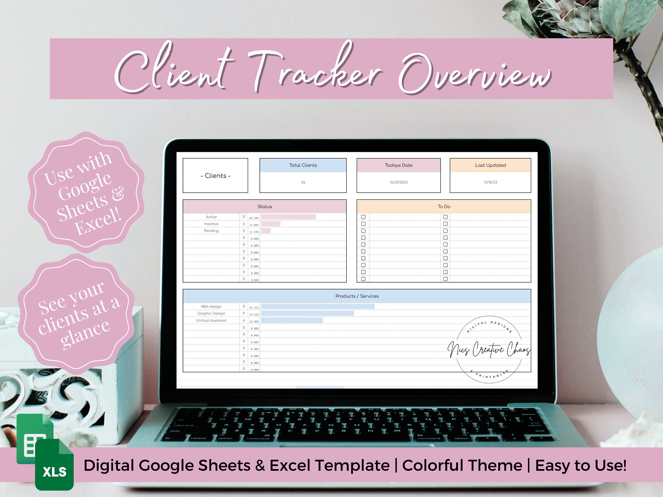 Client Tracker Spreadsheet, Google Sheets & Excel Client Tracker ...
