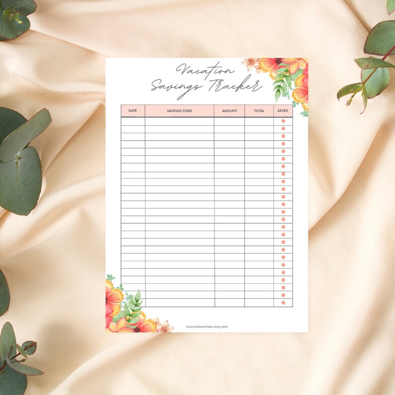 Printable Savings Tracker Printable Budget Sheet Savings - Etsy